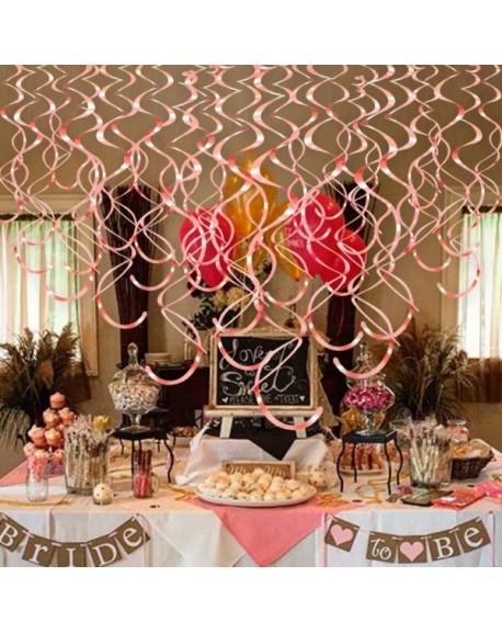 Rose Gold Foil Hanging Swirls Decorations 30 Counts Rose Gold Star