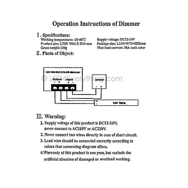 DC12-24V 30A LED Single Color LED Dimmer Controller with RF Wireless ... DC12-24V 30A LED Single Color LED Dimmer Controller with RF Wireless ...
